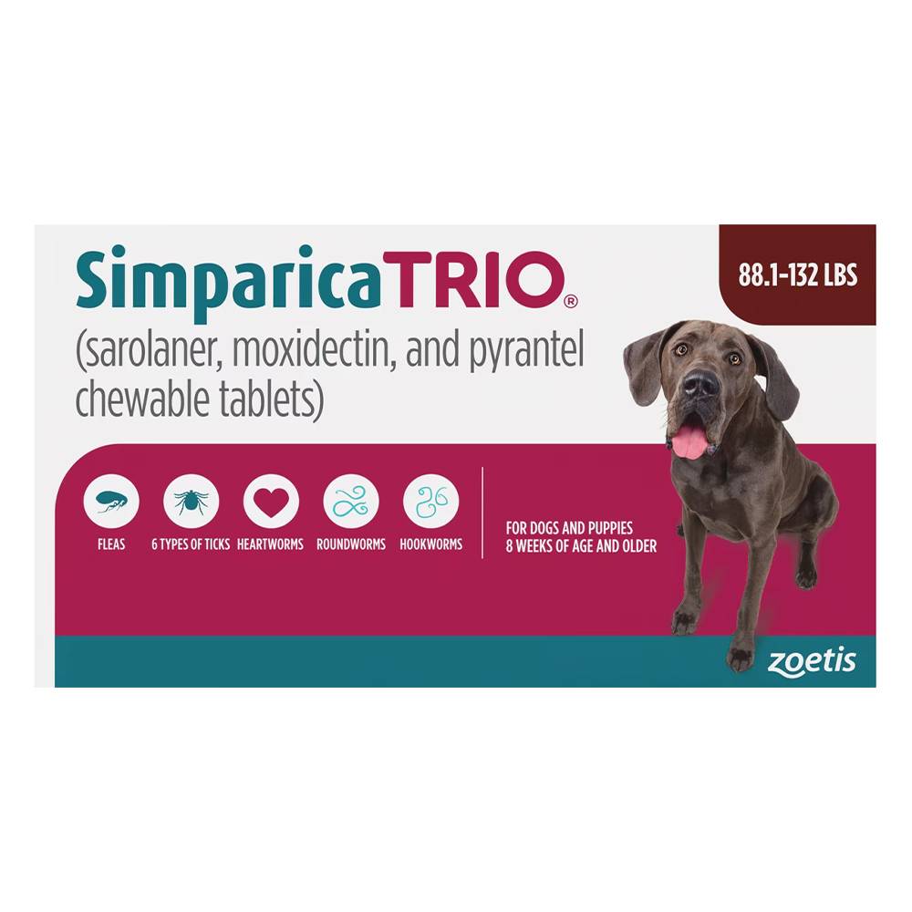 Simparica TRIO for Dogs above 88 lbs (Brown) 3 Chews