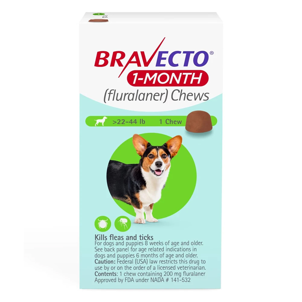 Buy Bravecto 1-Month Chew for Medium Dogs 22 To 44lbs (Green) at Lowest ...